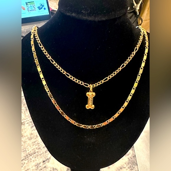 Jewelry | Beautiful Dog Bone Remembrance Gold Set | Poshmark